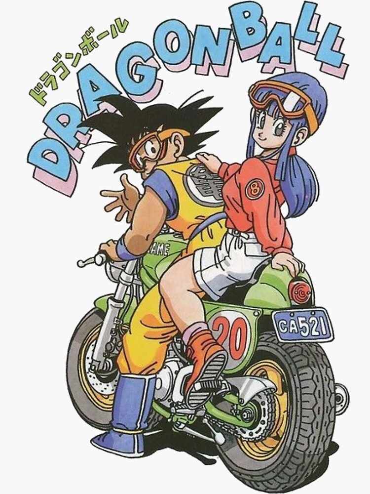 "Goku takes Bulma for a ride" Sticker for Sale by Cursed-Teemo | Redbubble