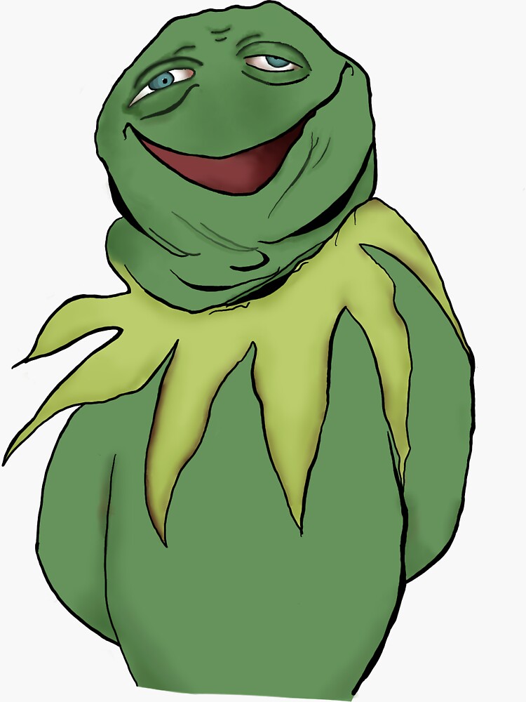 "slightly less cursed kermit!" Sticker for Sale by hahno7485 | Redbubble