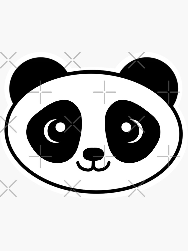 "Cute Panda Face" Sticker by KatiexKreations | Redbubble