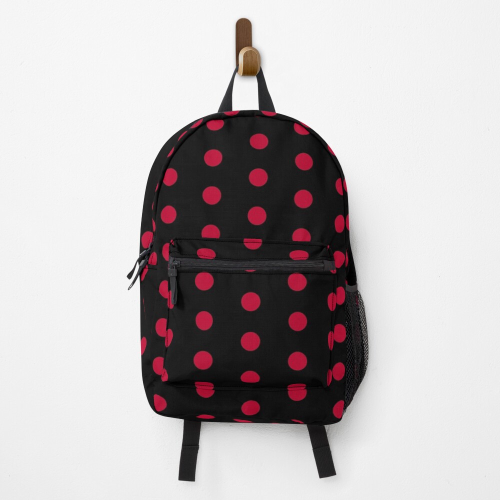 "Red and Black Polka Dots Backpack" Backpack for Sale by ...