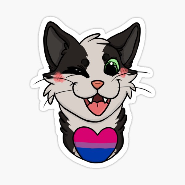 "Pride Cat Series - Bi Flag" Sticker by kaycorvin | Redbubble