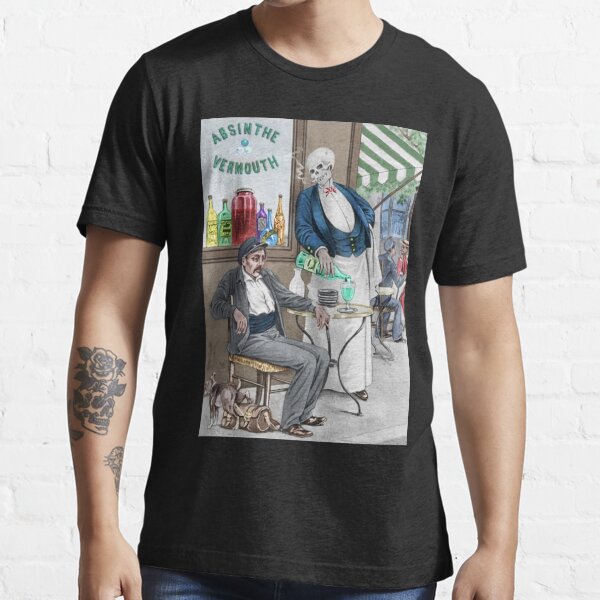 "1900 Absinthe Vermouth Aperitif Paris Cafe Black Death Skeleton Waiter ...