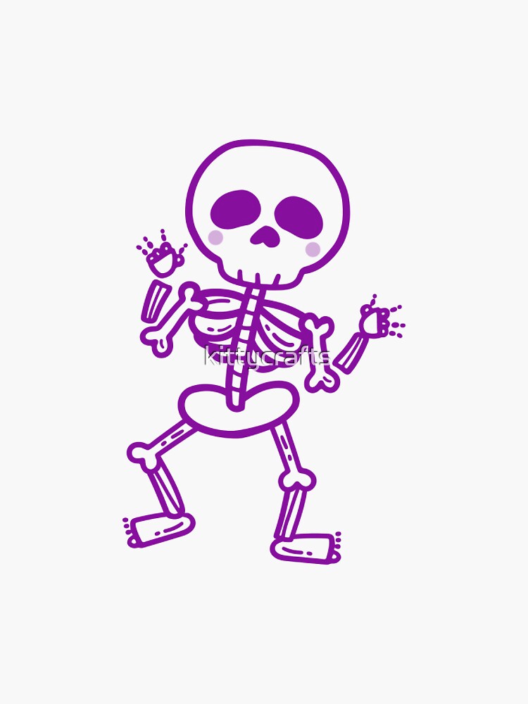"Purple Skeleton" Sticker for Sale by kittycrafts | Redbubble