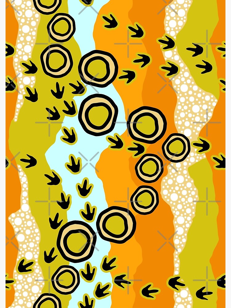 "Authentic Aboriginal Art - Emu Tracks" Art Print by HogarthArts ...