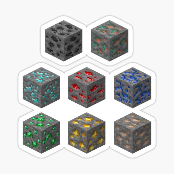 "Minecraft Ore Sticker Pack" Sticker for Sale by cowbpy-art | Redbubble
