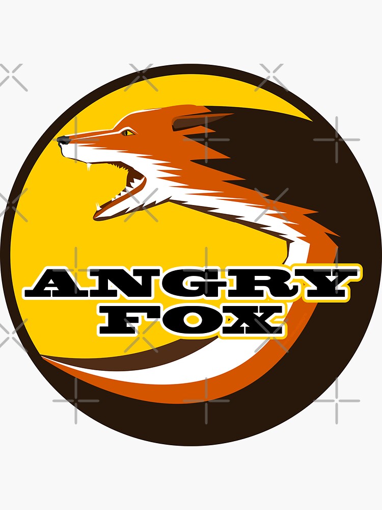 "Angry Fox - Brown Fox - Anti Hunting - Isan Creative Designs" Sticker ...