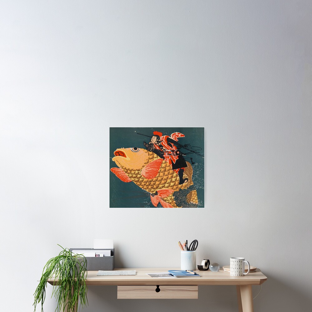 "Japanese Samurai Goldfish" Poster for Sale by elevens | Redbubble