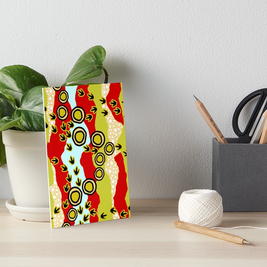 "Authentic Aboriginal Art - Emu Tracks 2" Art Board Print for Sale by ...