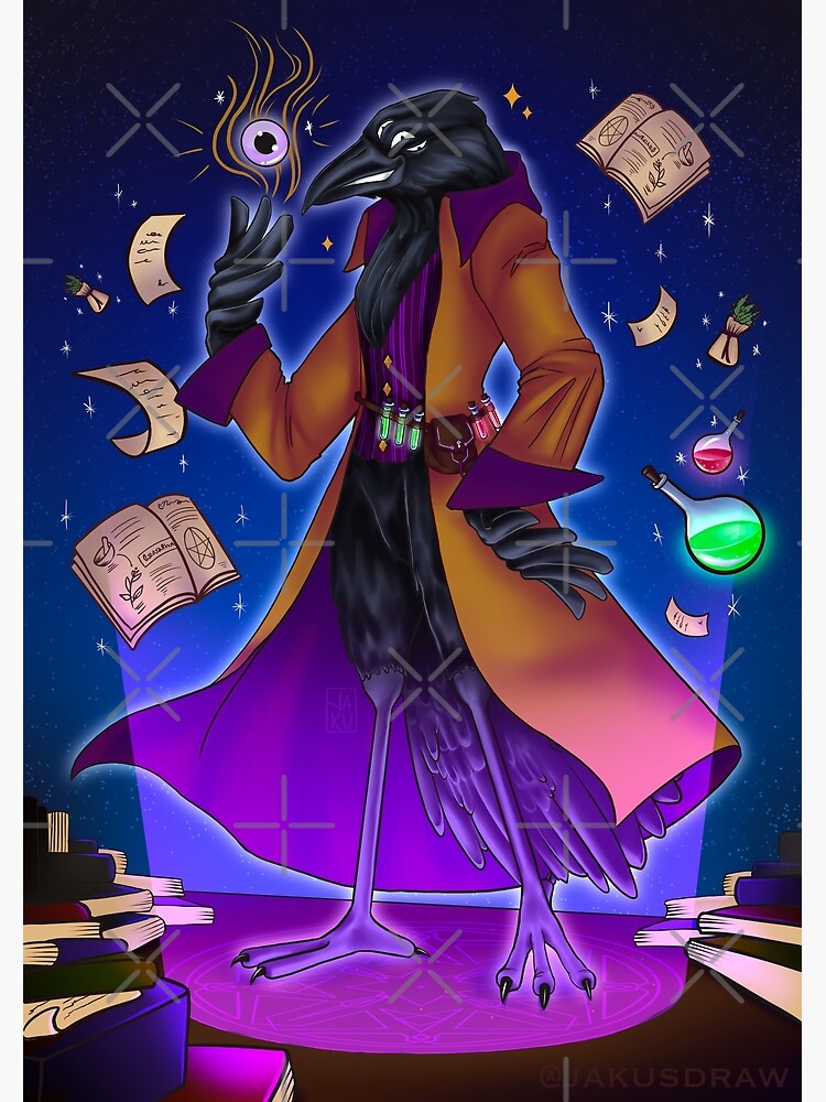 "Furry Sorcerer Raven" Poster for Sale by JakusdrawShop | Redbubble