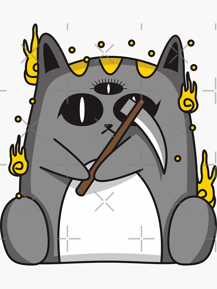 "Possessed Cat " Sticker for Sale by andriandesain | Redbubble