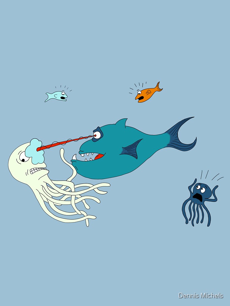 "Laser Fish" T-shirt by Plaatjes | Redbubble
