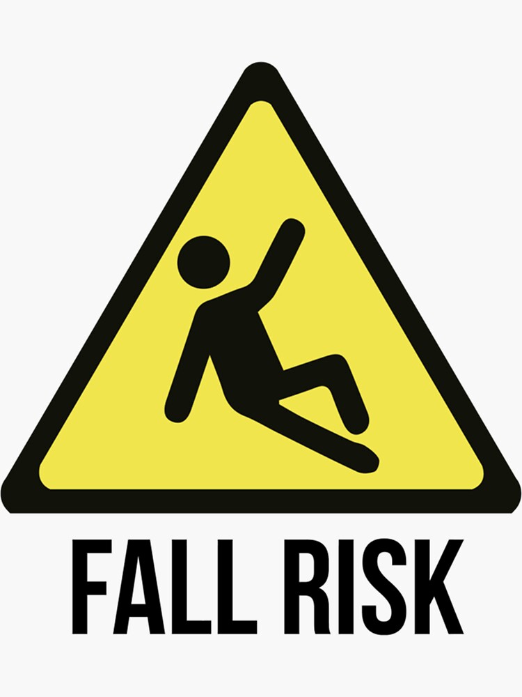 "Fall Risk " Sticker for Sale by lyndalheureux | Redbubble