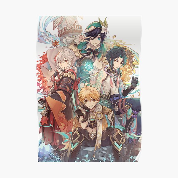"Genshin Impact Traveler Aether" Poster for Sale by tamikabee | Redbubble