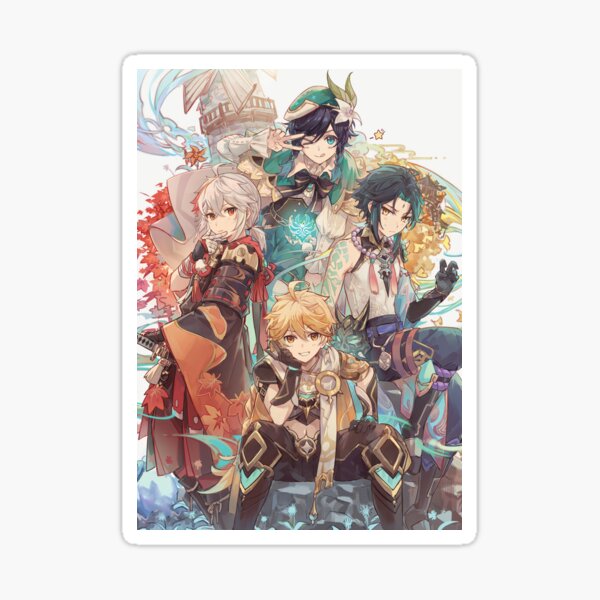 "Genshin Impact Traveler Aether" Sticker for Sale by tamikabee | Redbubble