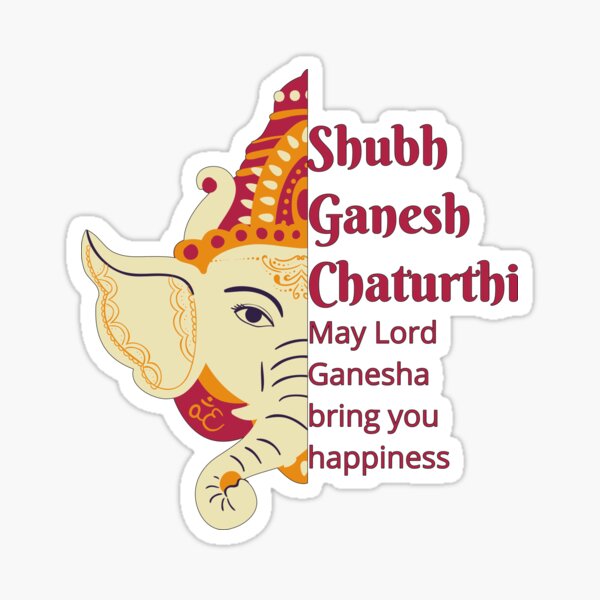 "Shubh Ganesh Chaturthi - Ganesh Chaturthi Devotional" Sticker for Sale ...
