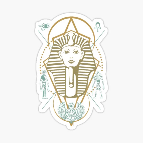 "Egyptian King Tut King Pharaoh Tutankhamun" Sticker for Sale by ...