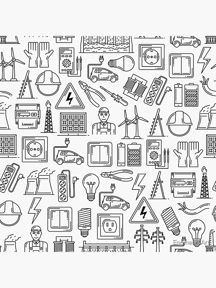 "Electrical Electricity Electronics Objects Collage" Sticker for Sale ...