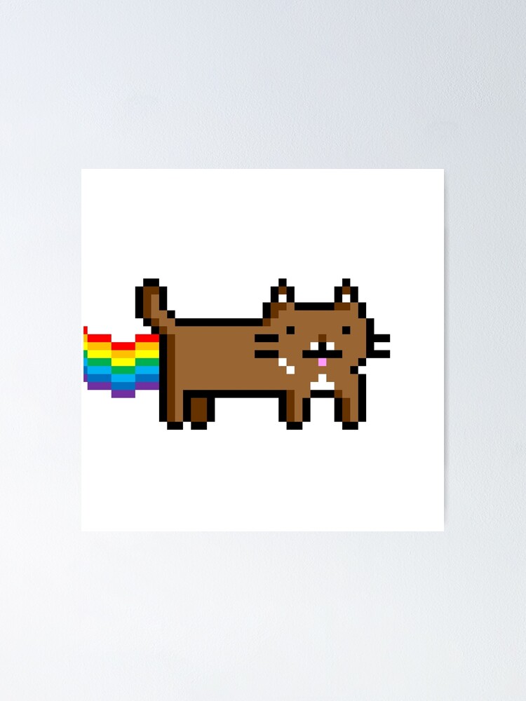 "8-bit chocolate rainbow kitten" Poster for Sale by mrbjenkins | Redbubble