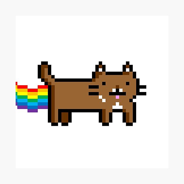 "8-bit chocolate rainbow kitten" Photographic Print by mrbjenkins ...