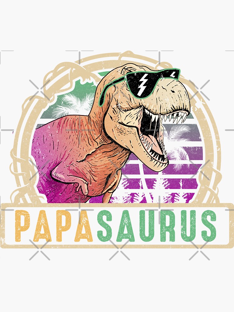"Papa Saurus Papasaurus T Rex Dinosaur Family Matching" Sticker for ...