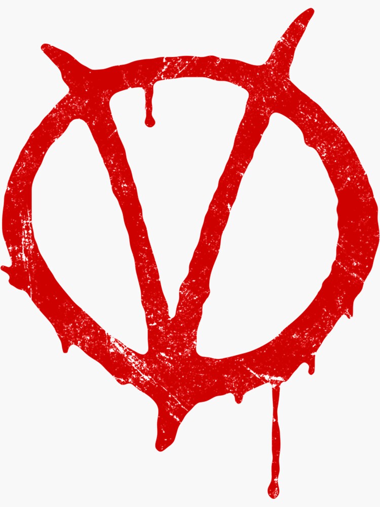"V for Vendetta Vintage Symbol" Sticker for Sale by AdmirMehmedi ...