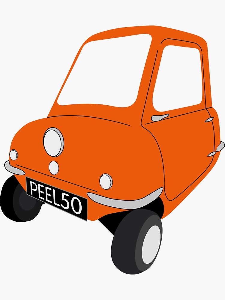 "Peel 50 Microcar design orange" Sticker for Sale by Nykelly | Redbubble
