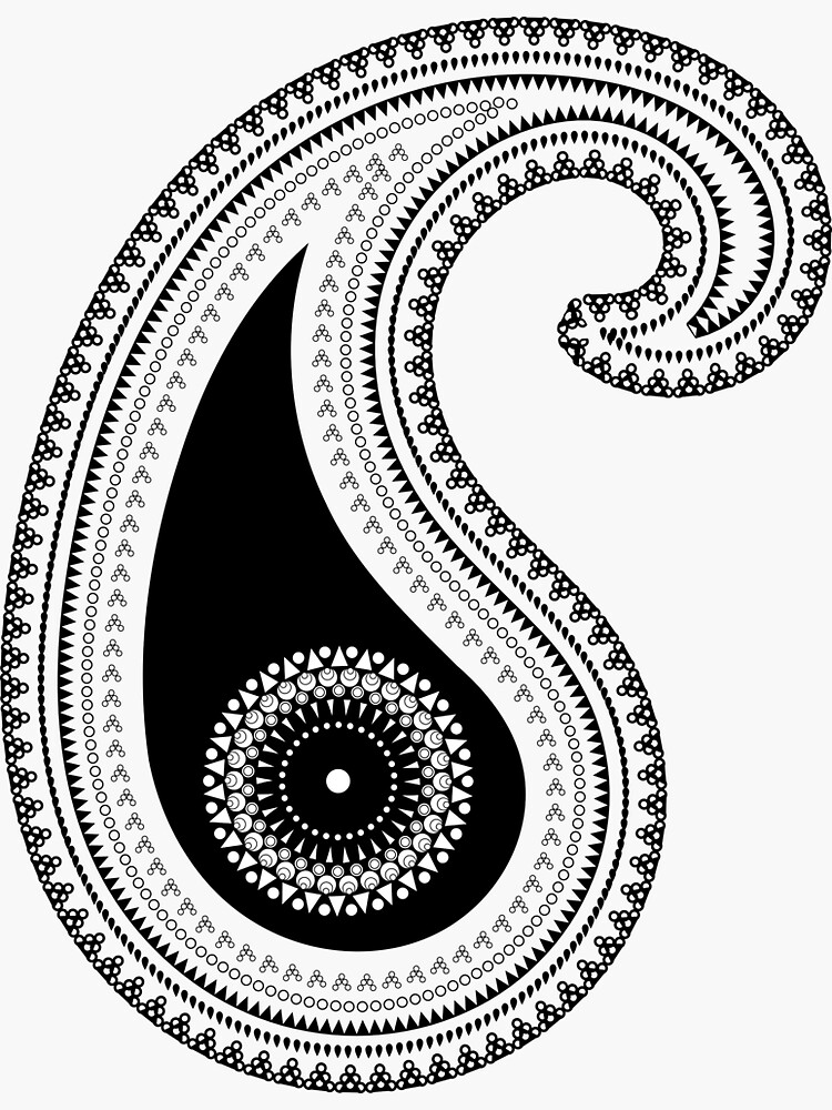 "Invert paisley pattern " Sticker for Sale by adiosmillet | Redbubble