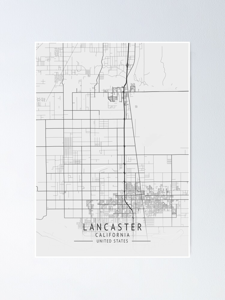 "Lancaster - California - US Gray City Map" Poster by ctmapprint ...