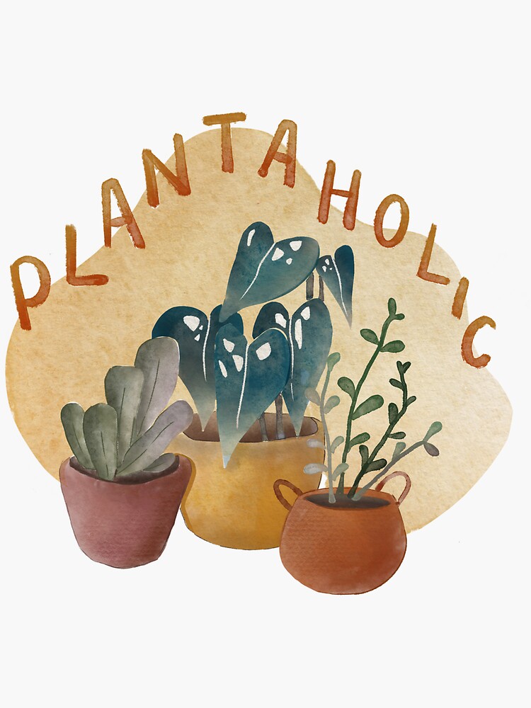 Plants Illustration Plantaholic Sticker By Onionhaseyo Redbubble