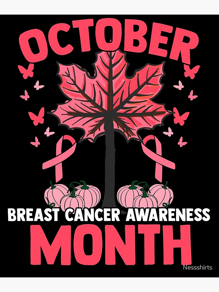 "October Breast Cancer Awareness Month Autumn Leaves Survivor" Poster ...