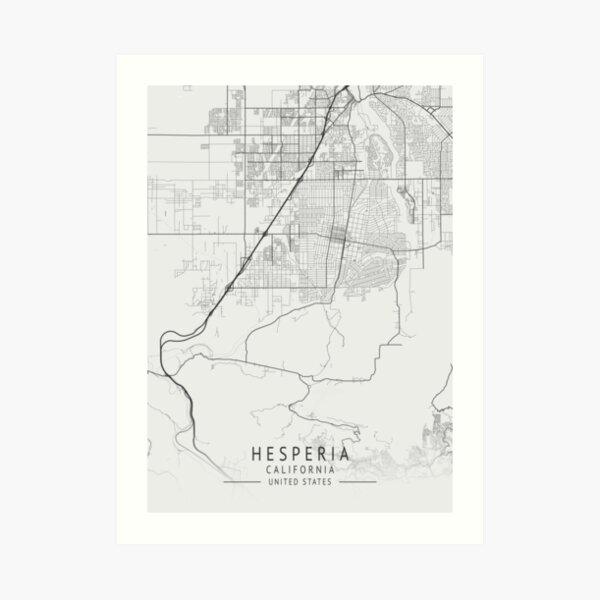 "Hesperia - California - US Gray City Map" Art Print for Sale by ...