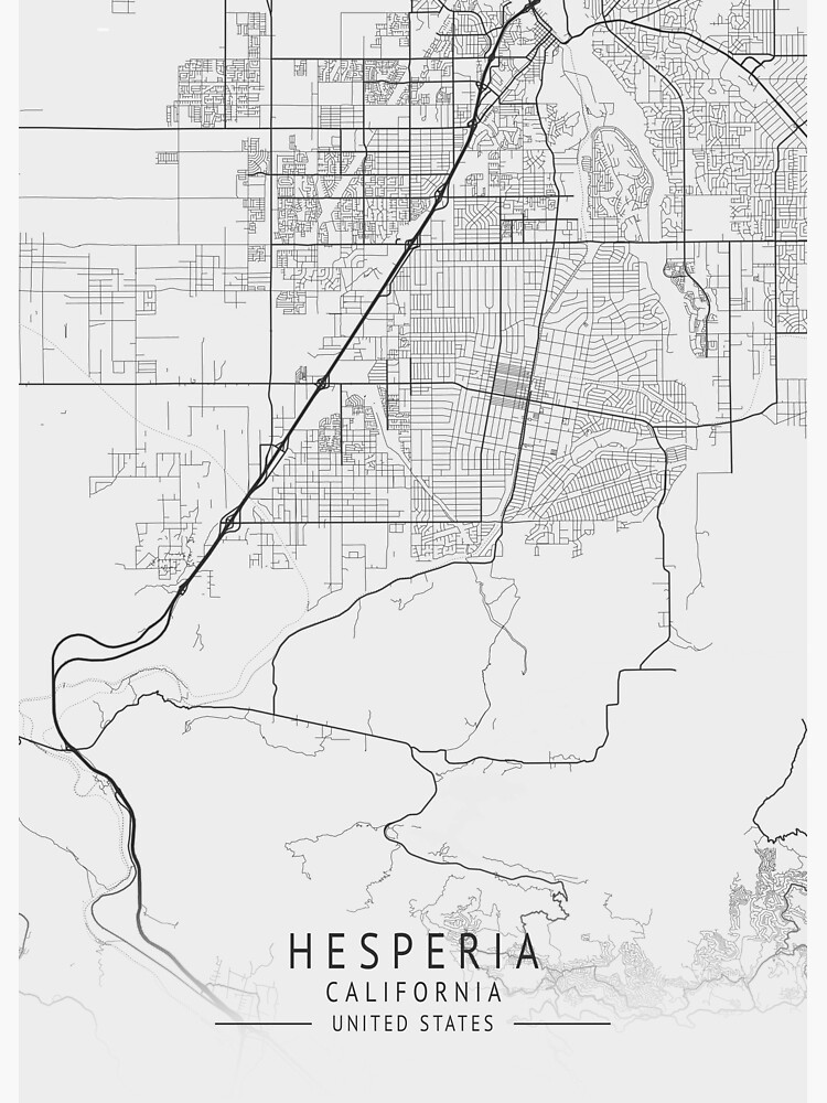 "Hesperia - California - US Gray City Map" Poster for Sale by ...