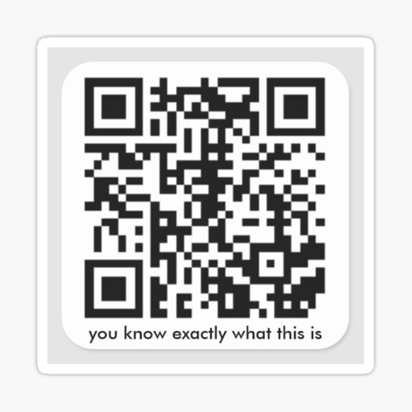 "rick roll qr code" Sticker for Sale by msstyles | Redbubble