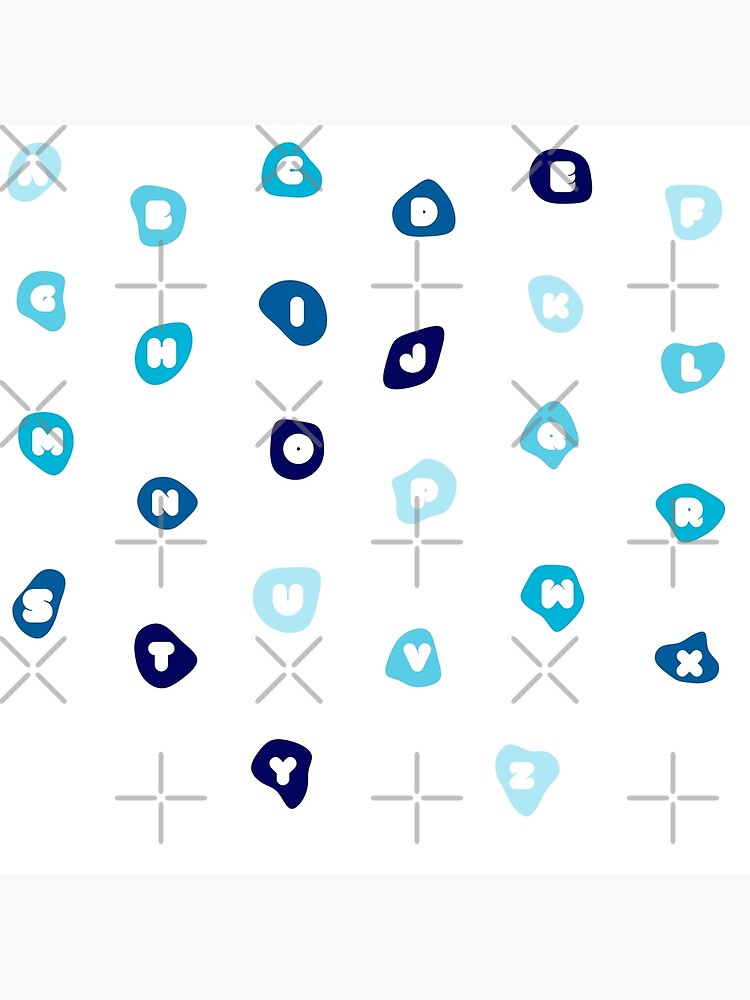"Blue Blob Alphabet" Poster for Sale by DonneeCreations | Redbubble