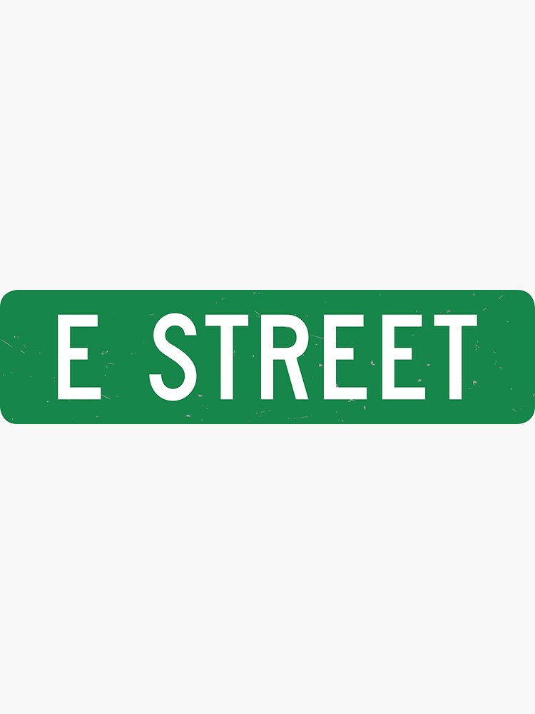 "E Street, vintage street sign (color version)" Sticker for Sale by ...