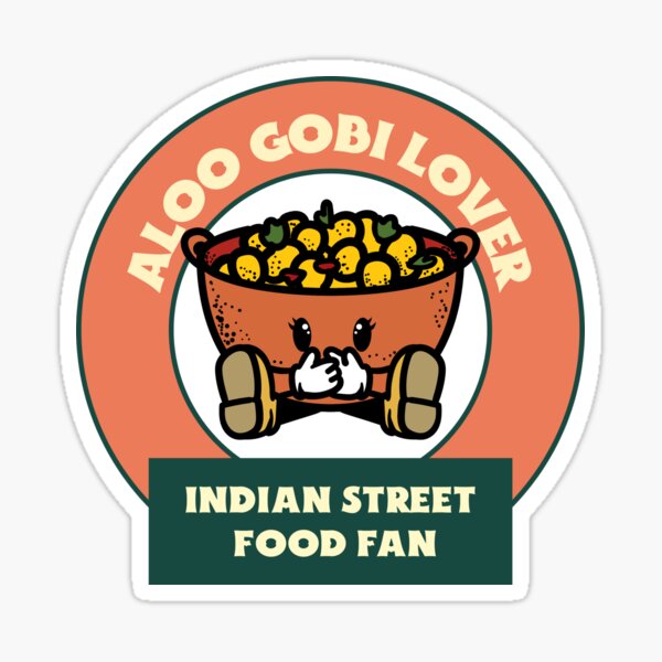 "Aloo Gobi Lover Indian Street Food Fan" Sticker for Sale by ...