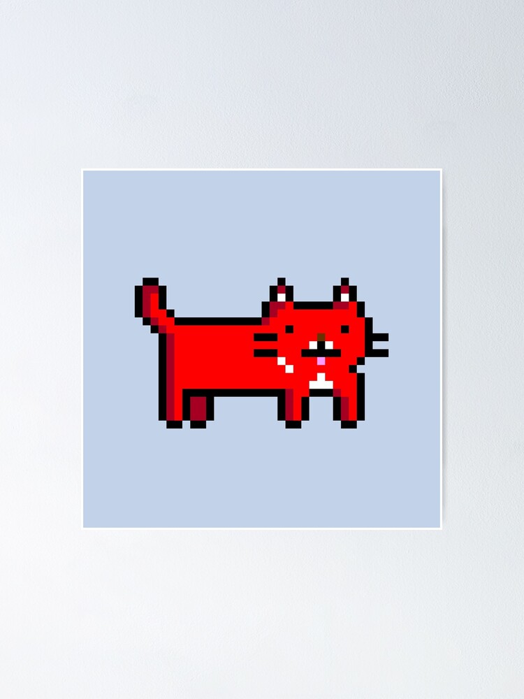 "8-bit red kitten" Poster by mrbjenkins | Redbubble