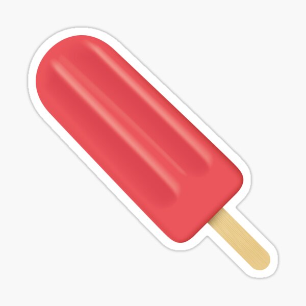 "Illustration of a red stick ice cream, strawberry popsicle stick ...