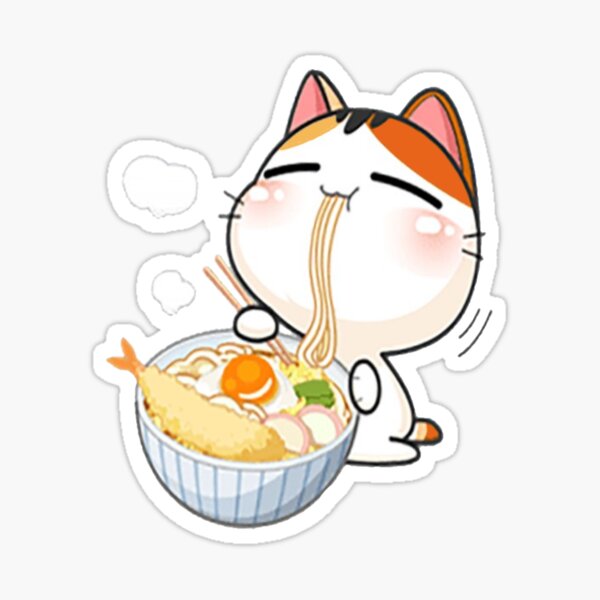 "Ramen Kawaii Cat Anime Cute Cats eat Noodles Eat Japanese Noodle ...