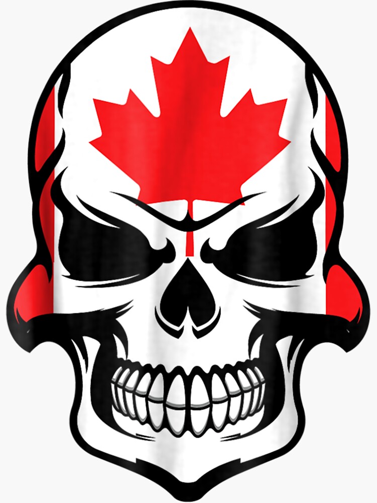" Skull Canadian Flag Cool Canada" Sticker for Sale by dominique235 ...