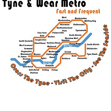 "Tyne & Wear Metro Map Advert Styled Design" Tote Bag for Sale by ...