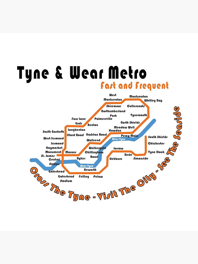 "Tyne & Wear Metro Map Advert Styled Design" Tote Bag for Sale by ...