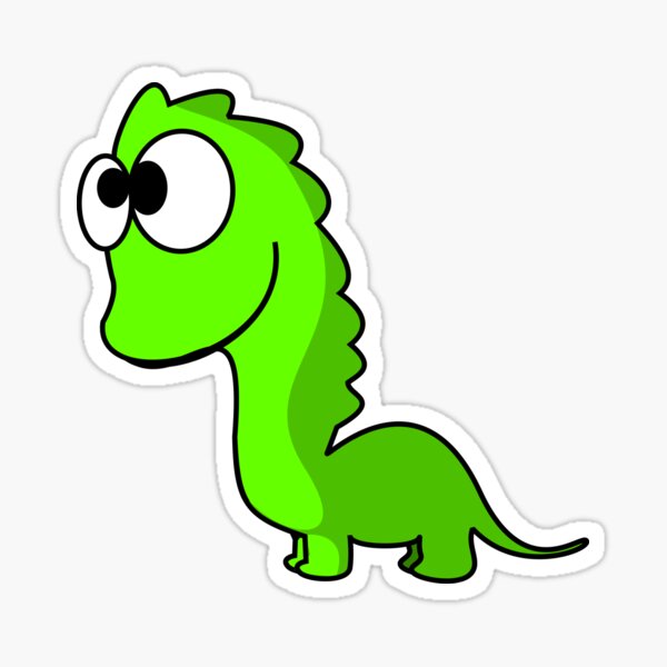 "Cute Green Dinosaur" Sticker by nick-peach | Redbubble