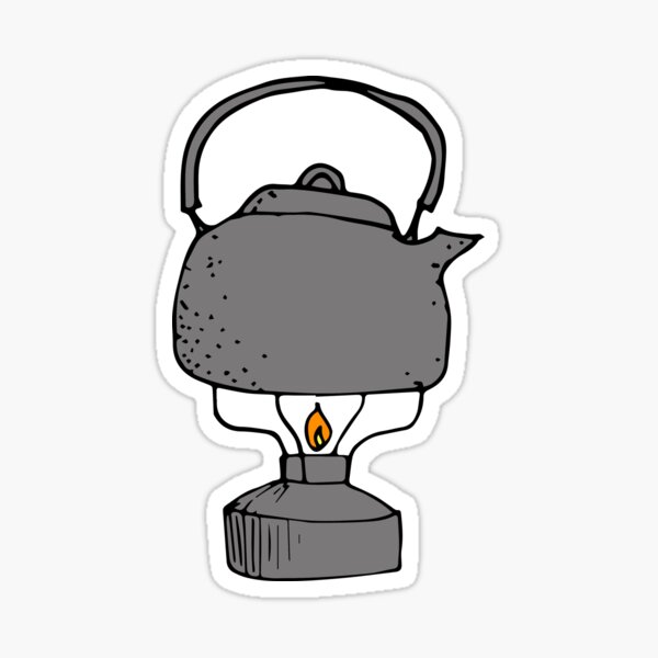 "camping tea kettle" Sticker for Sale by raoufdesigner | Redbubble