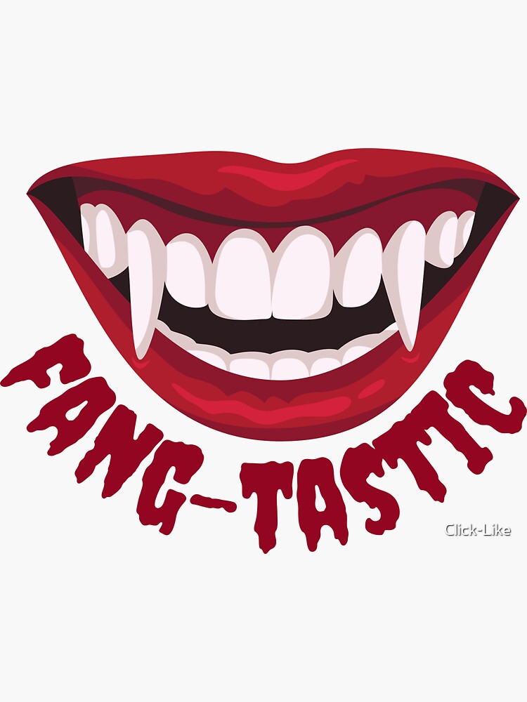 "Halloween Fangs - Fang-Tastic / Fangtastic" Sticker for Sale by Click ...