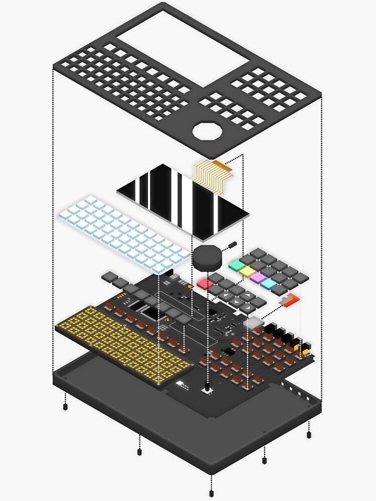 "Polyend Tracker Exploded View" Sticker for Sale by Aisjam | Redbubble