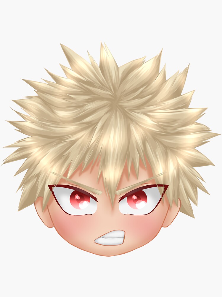 "Katsuki Bakugo Emote" Sticker by Raspberryteaart | Redbubble