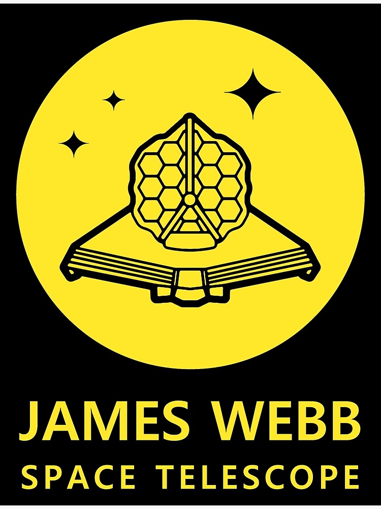 "NASA JWST James Webb space telescope logo text (yellow, black, yellow ...