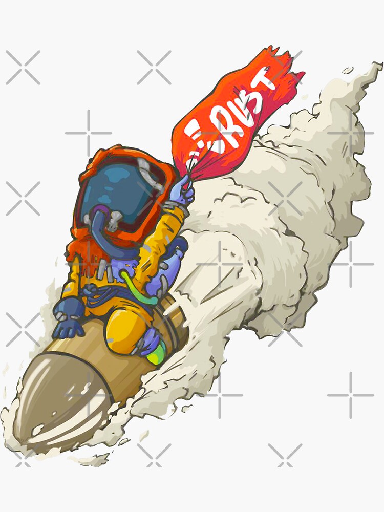 "Rust cute hazmat flying" Sticker for Sale by GamersHeaven | Redbubble