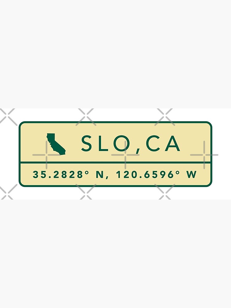 San Luis Obispo, Ca Coordinates | Cal Poly SLO Premium Matte Vertical ...